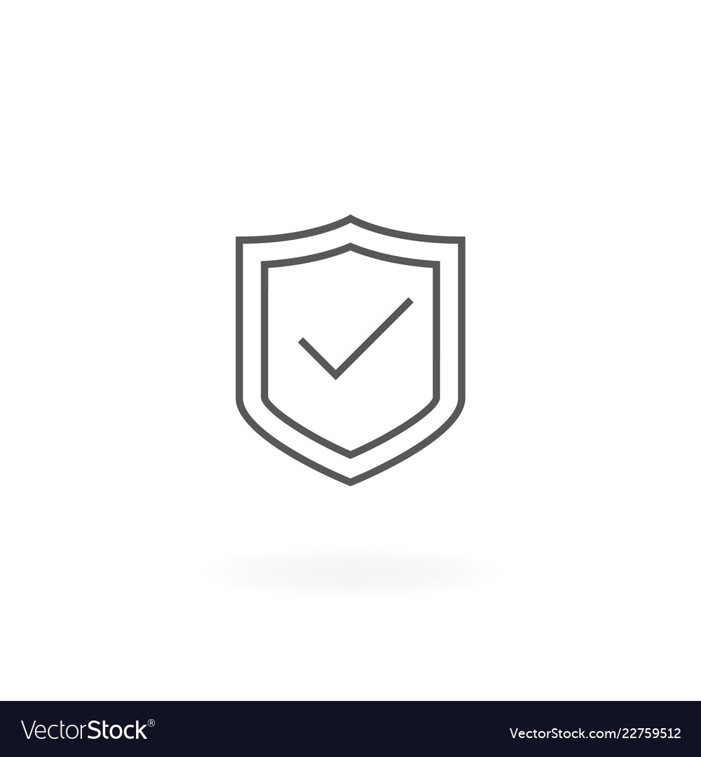 Shield with checkmark Royalty Free Vector Image