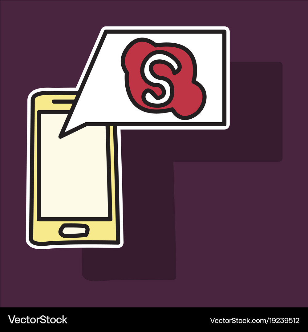 Sticker unusual look skype logo Royalty Free Vector Image