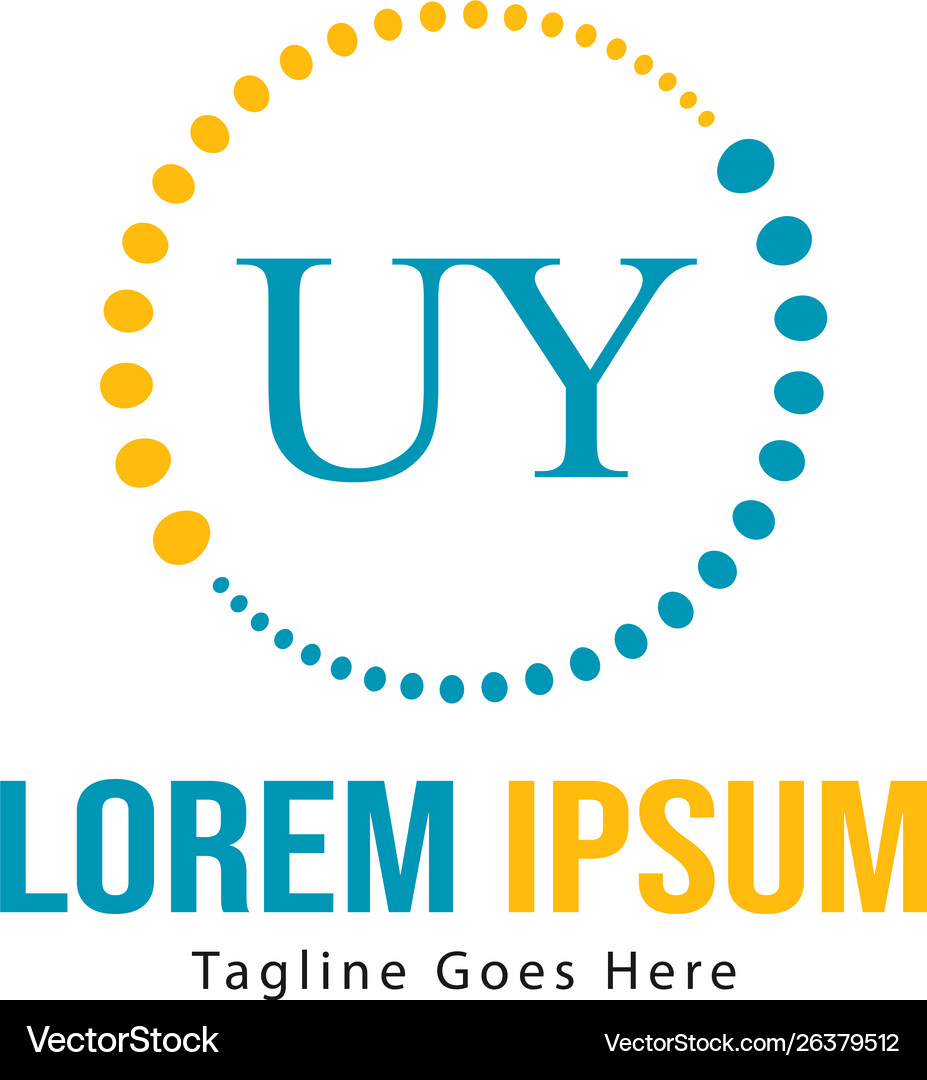 Uy letter logo design creative modern letters Vector Image