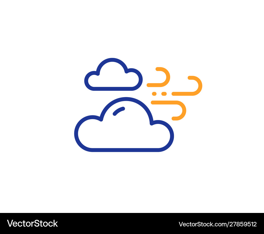 Windy weather line icon clouds with wind sign Vector Image