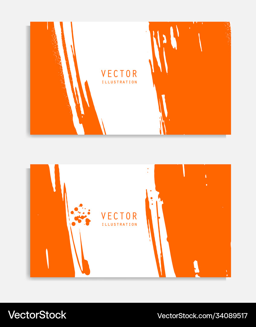 Abstract ink brush banners set with grunge effect Vector Image