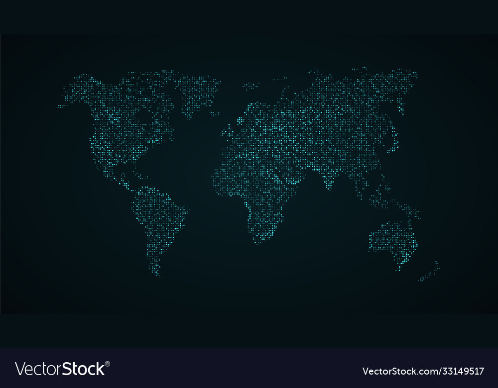 Abstract world map blue earth from Royalty Free Vector Image