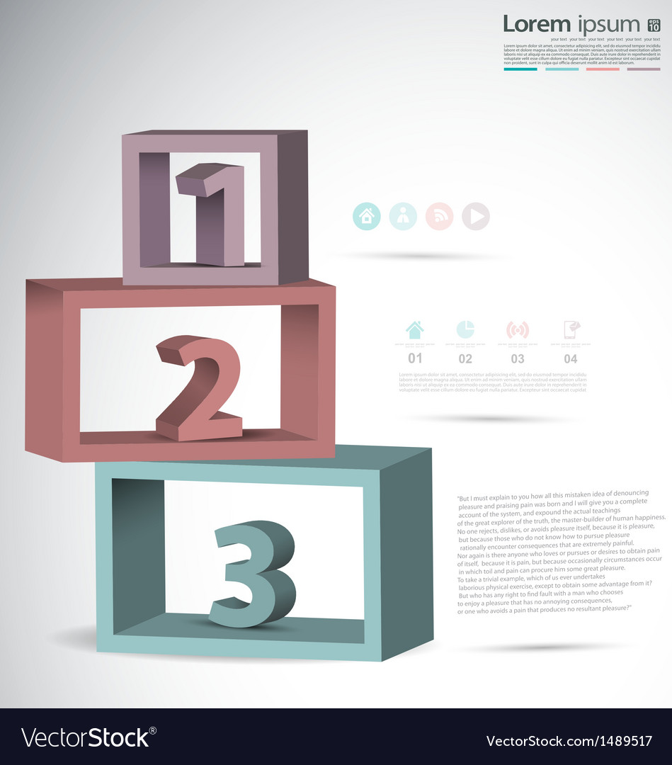 Block steps Royalty Free Vector Image - VectorStock