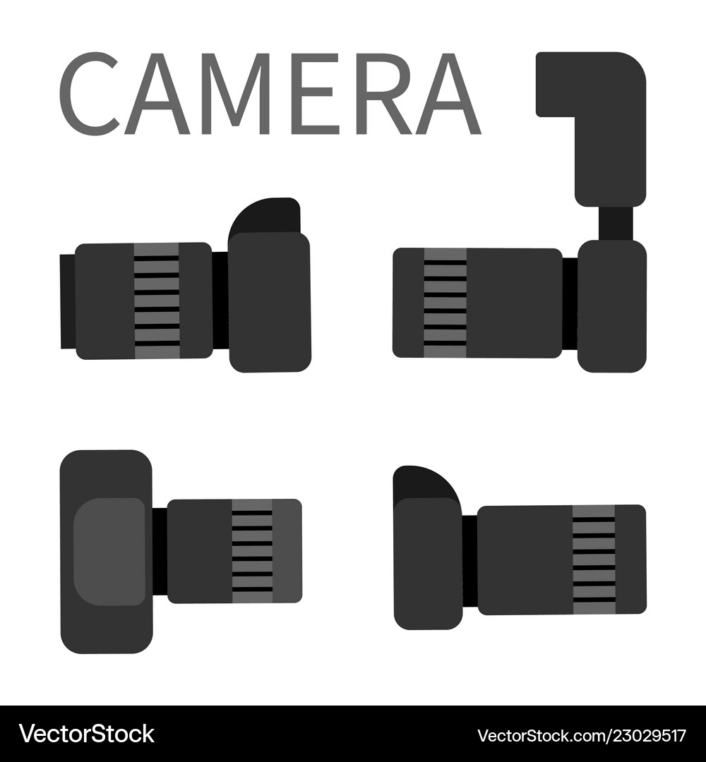 Camera studio photography equipment with zoom Vector Image