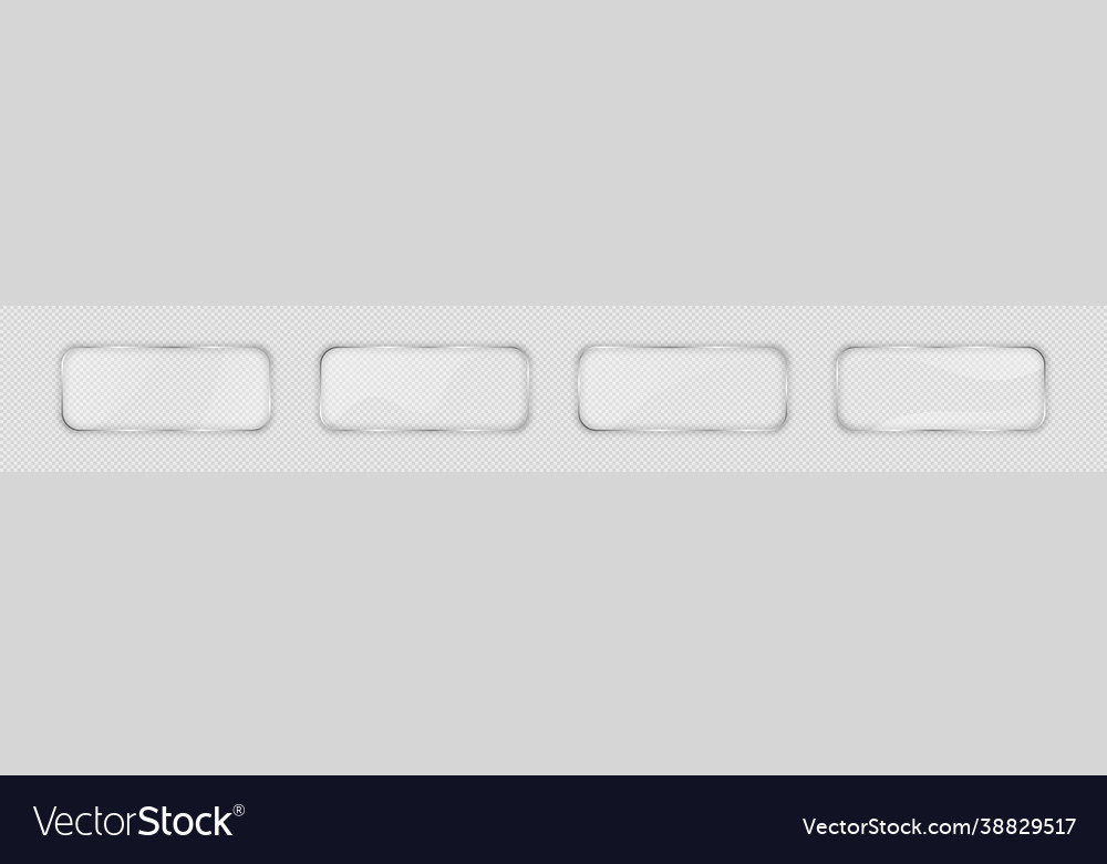 Glass plate in rounded rectangular frame Vector Image