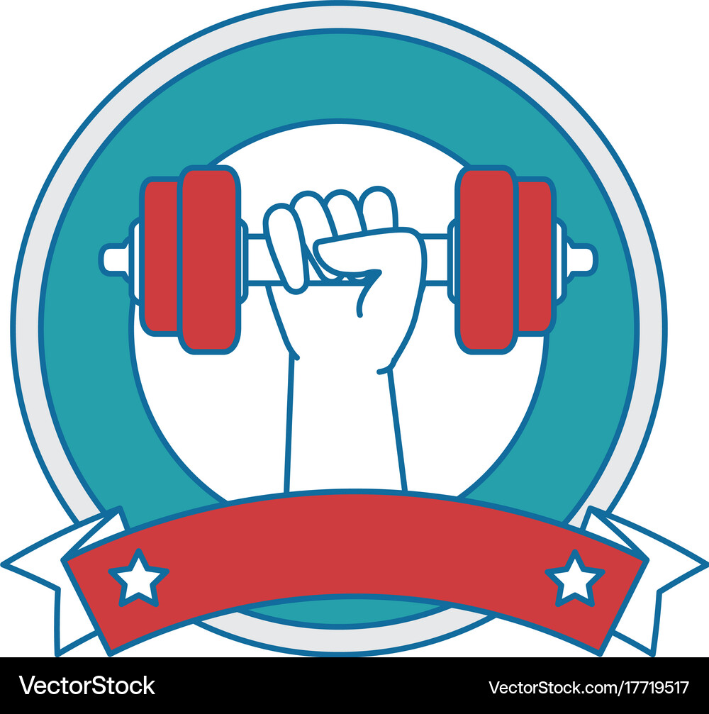 Hand human with weight lifting isolated icon Vector Image