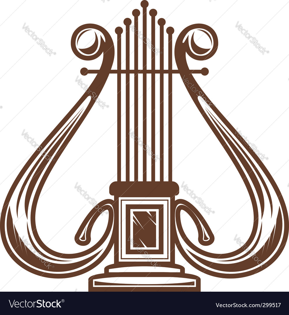 Musical instrument harp Royalty Free Vector Image