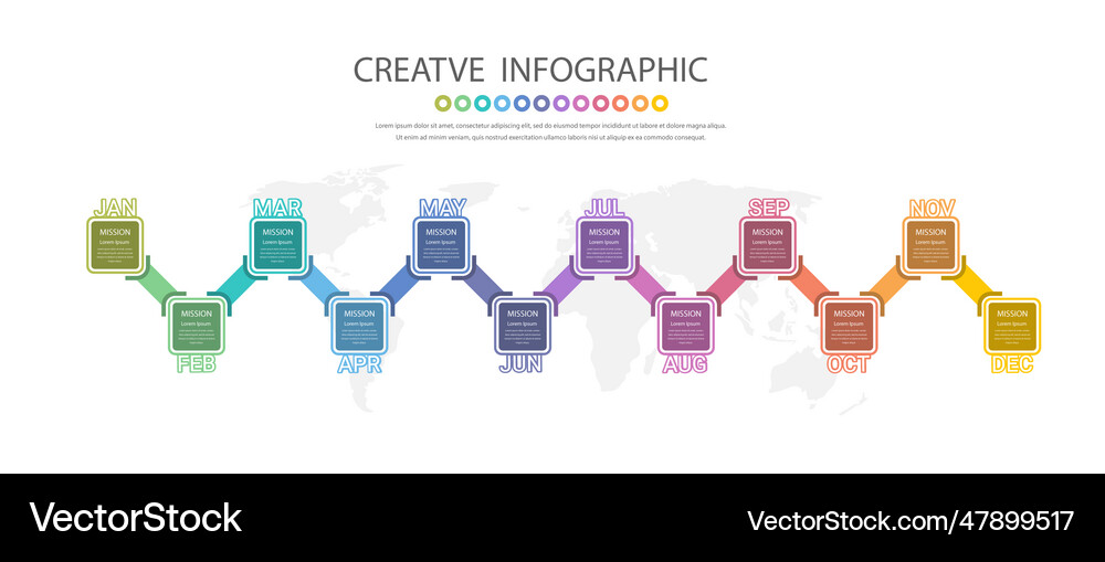 Presentation business infographic template for 12 Vector Image