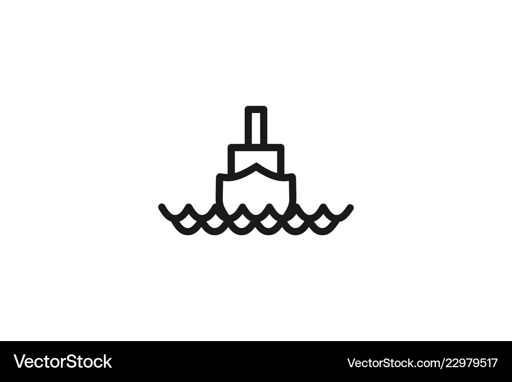 Ship and wave logo designs inspiration isolated Vector Image