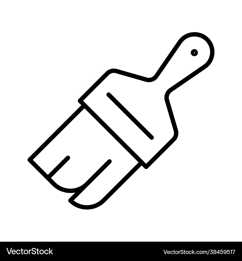 Simple monochrome paint brush line icon Royalty Free Vector