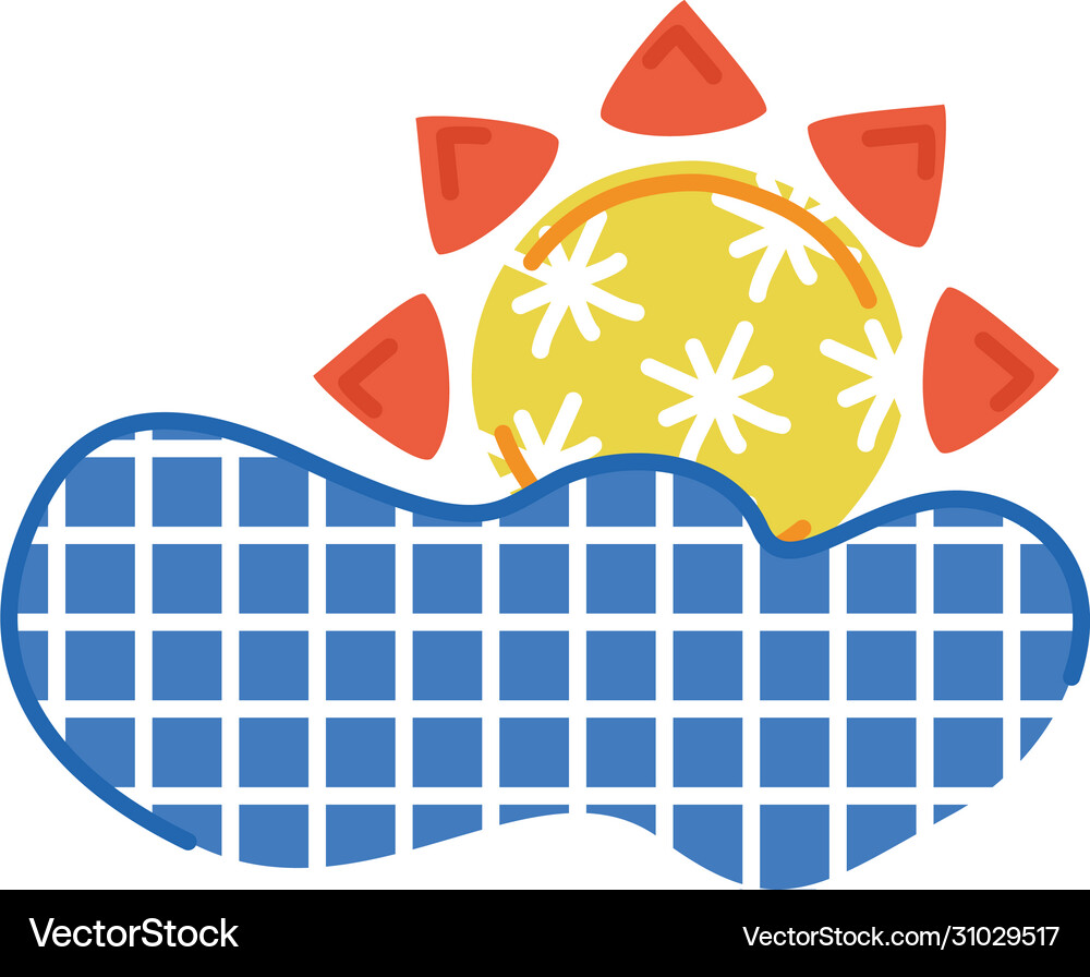 Sun with clouds weather symbol isolated icon Vector Image