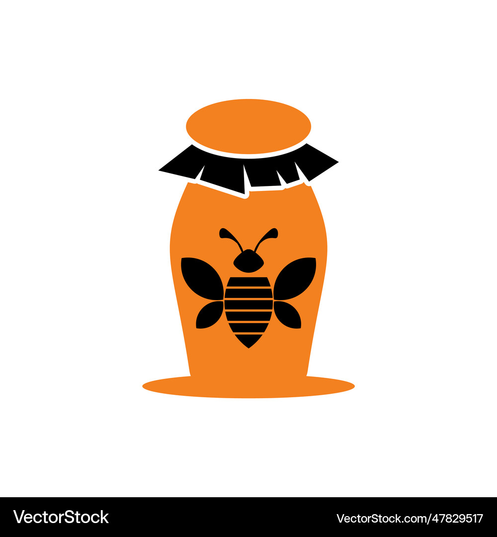 Traditional honey bee bottle logo design Vector Image
