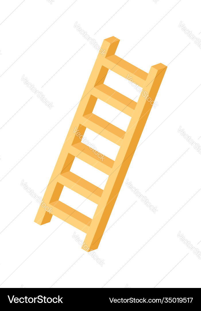 Wooden ladder isometric icon Royalty Free Vector Image