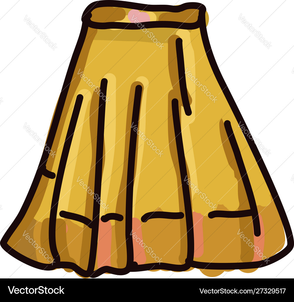 Yellow skirt on white background Royalty Free Vector Image