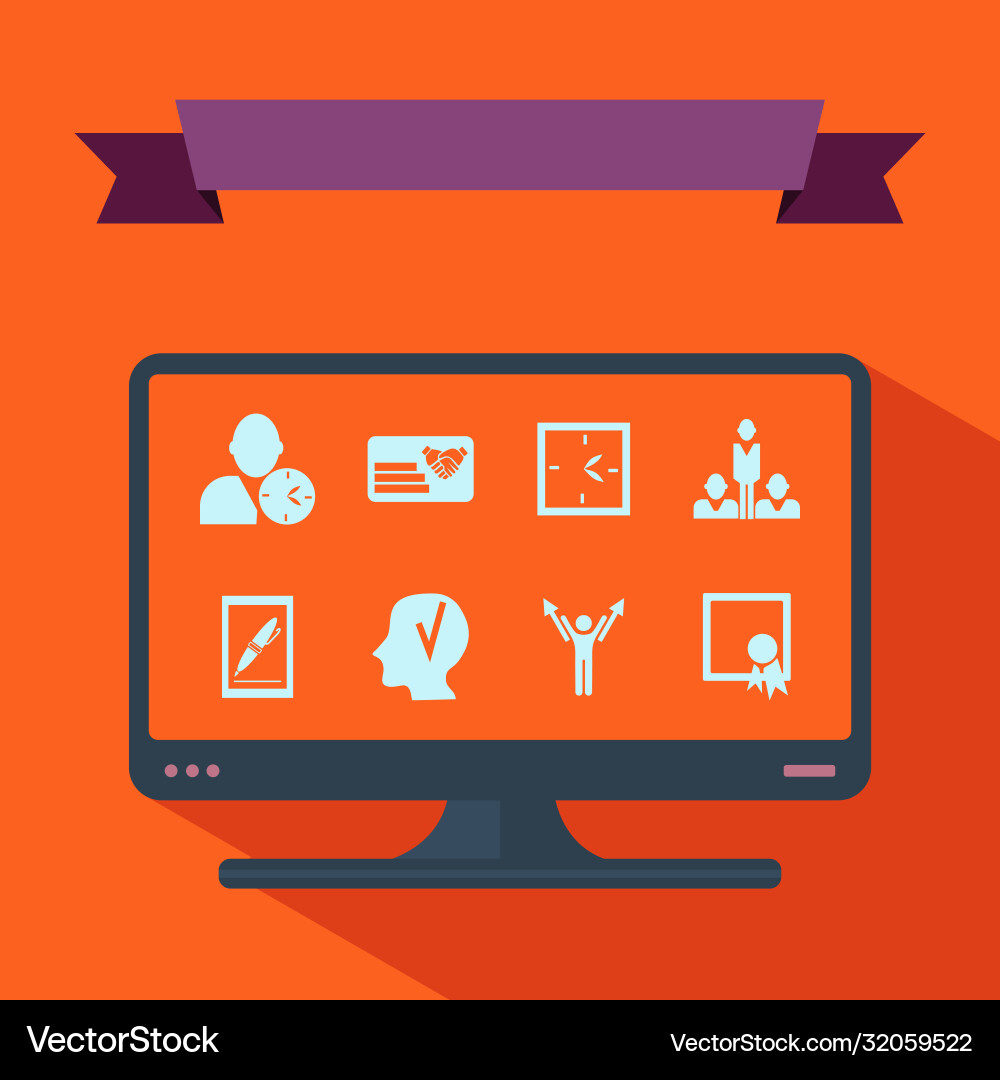 Assembly in flat style icons theme business Vector Image