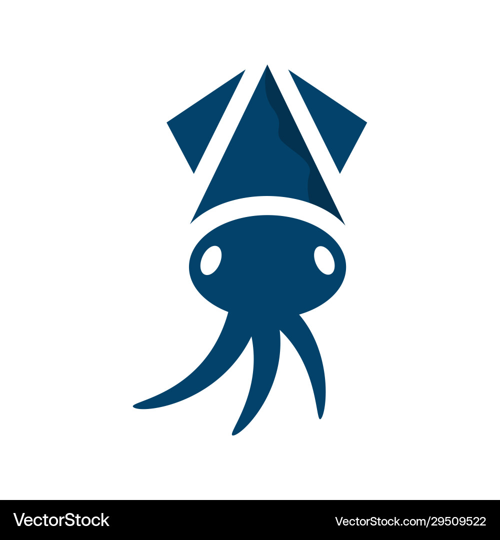 Blue squid logo design sea life Royalty Free Vector Image