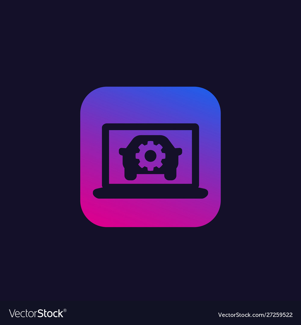 Car diagnostics icon with laptop computer Vector Image Car diagnostics icon with laptop computer Vector Image