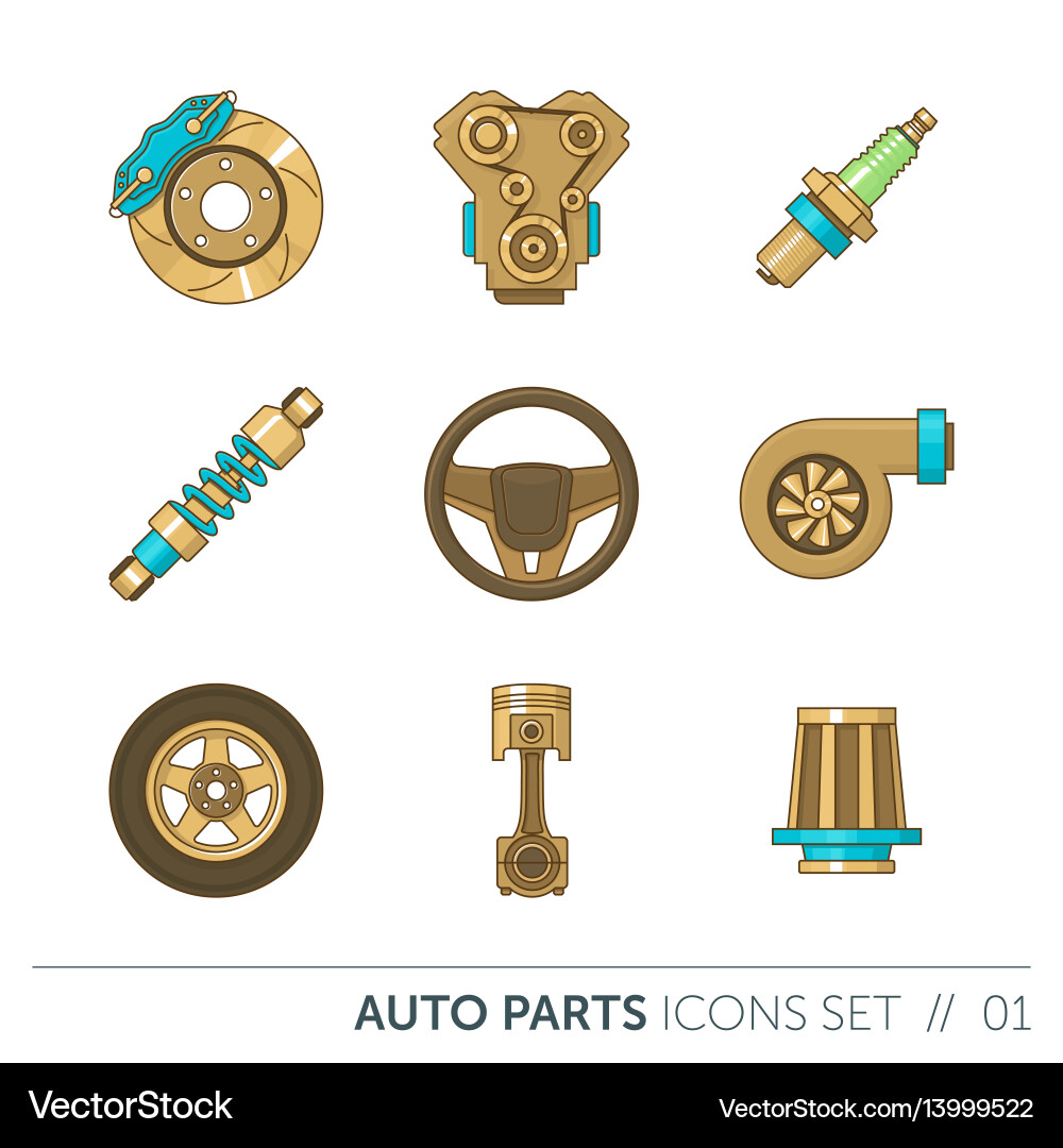 Car spare parts Royalty Free Vector Image - VectorStock