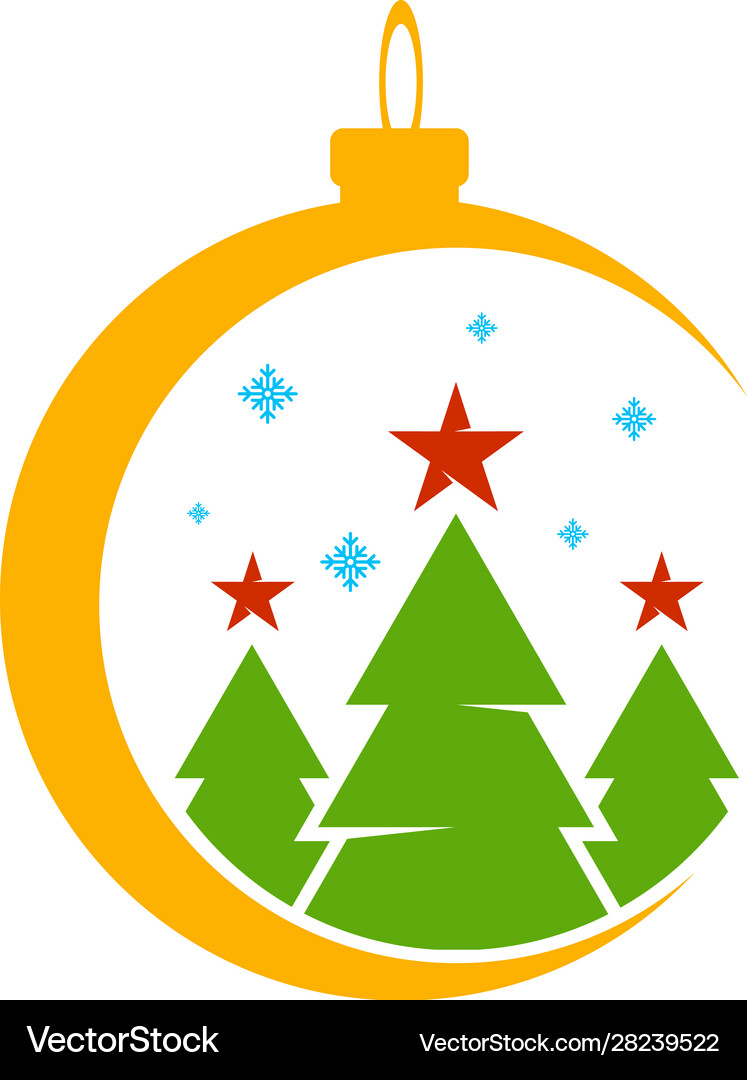 Christmas icon logo design template with many Vector Image