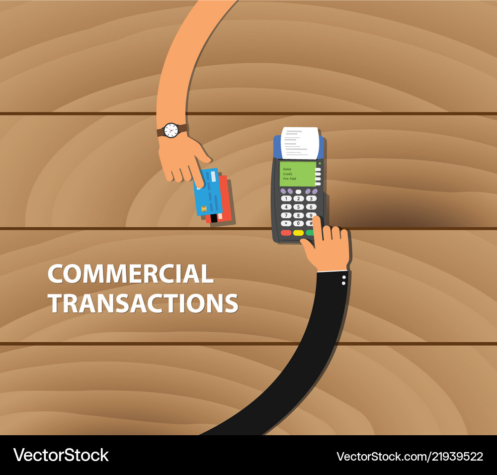 Commercial transactions with two business man Vector Image