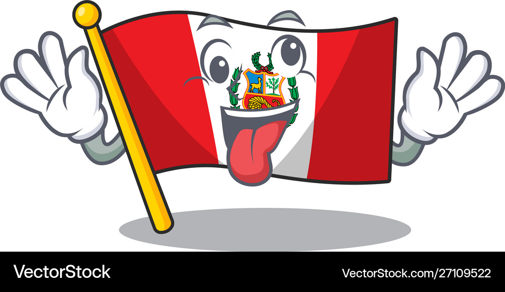 Crazy peru flag stored in character drawer Vector Image