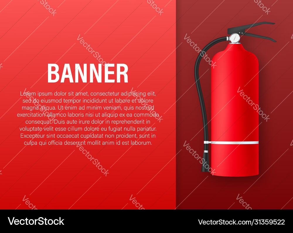 Fire extinguisher protection banner stock Vector Image