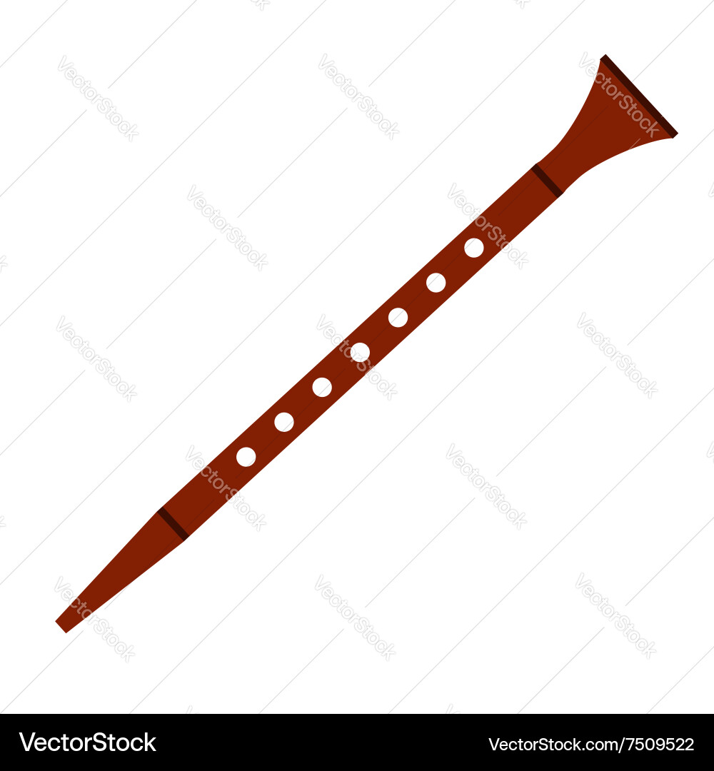 Flute flat icon Royalty Free Vector Image - VectorStock