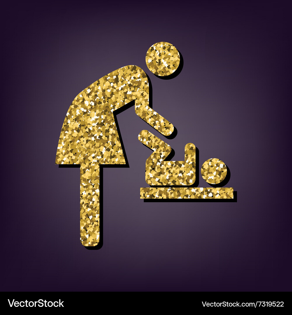 Golden style icon on people background Royalty Free Vector