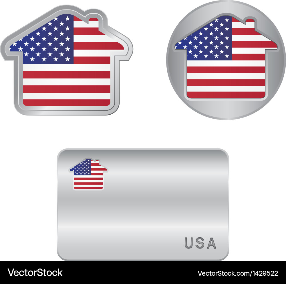 Home icon on the usa flag Royalty Free Vector Image