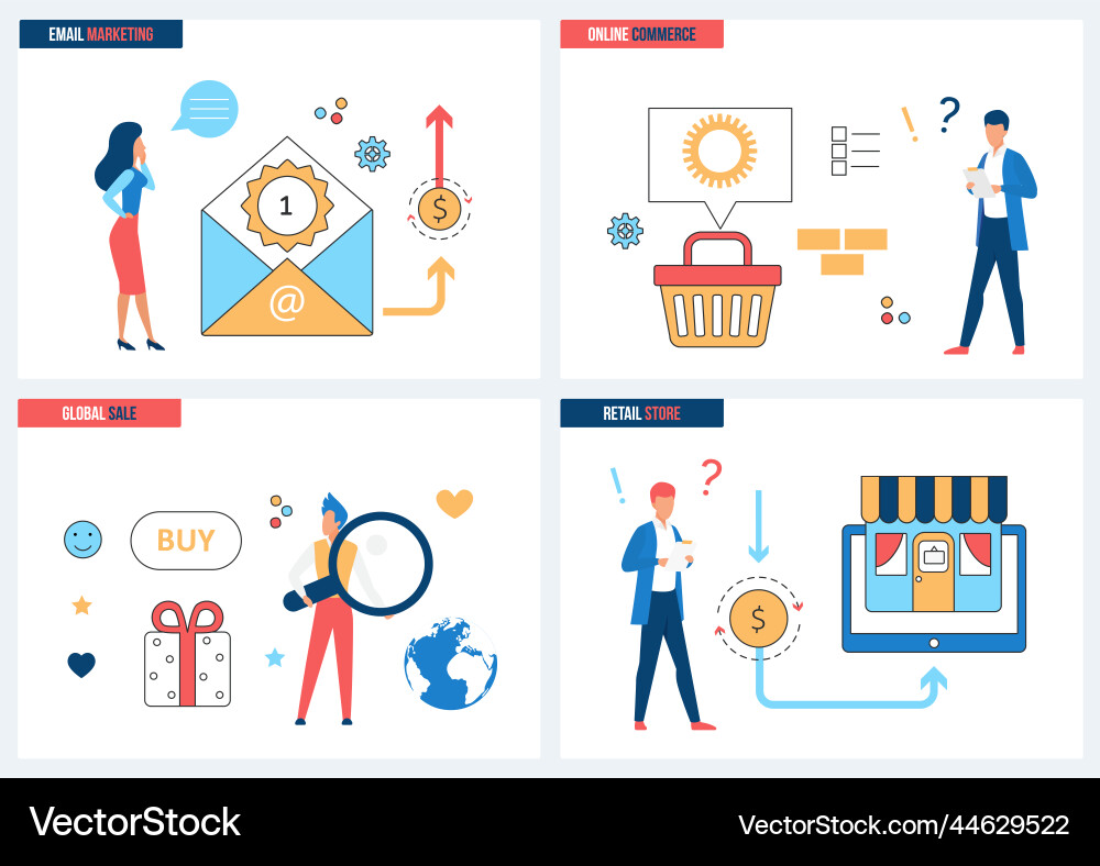 Online commerce and sales in store email Vector Image