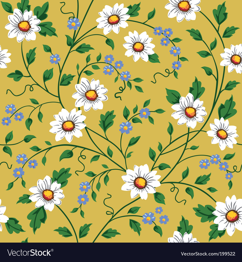 Seamless daisy pattern Royalty Free Vector Image