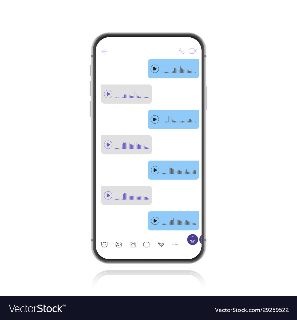 Smartphone with voice chat chat screen sms bubble Vector Image