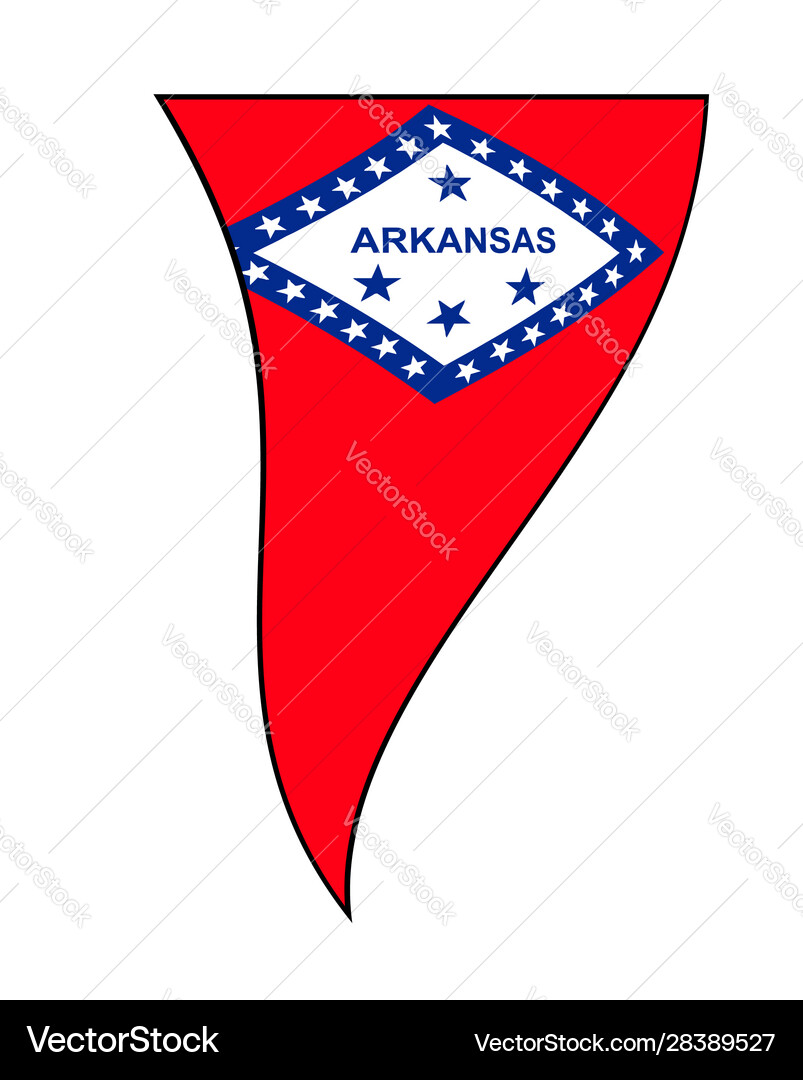 Arkansas state flag as waving bunting triangle Vector Image