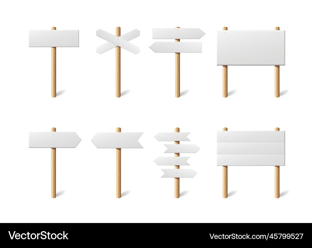 Blank signboards set empty signage banners Vector Image