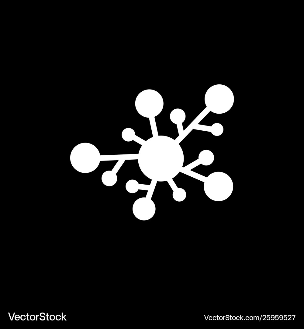 Chemical bond icon on black background flat Vector Image