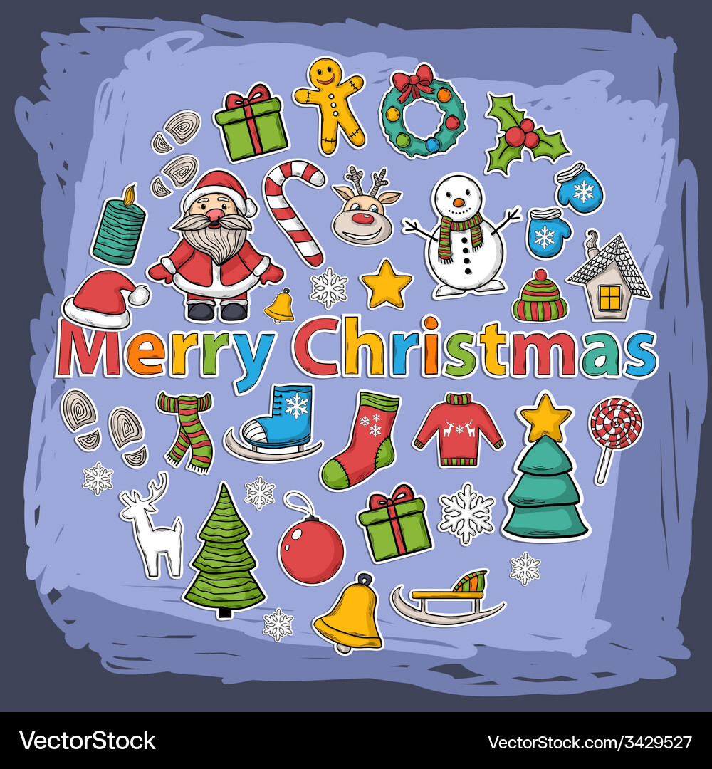 Christmas icons set Royalty Free Vector Image - VectorStock