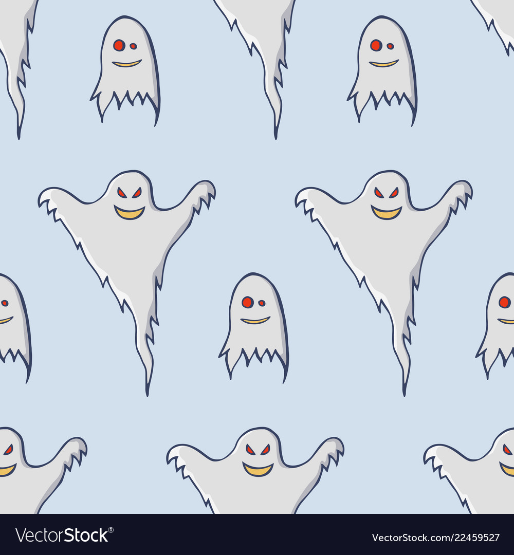 Ghosts seamless pattern Royalty Free Vector Image