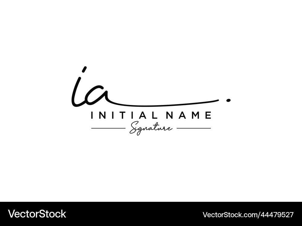 Initial ia signature logo template hand drawn Vector Image
