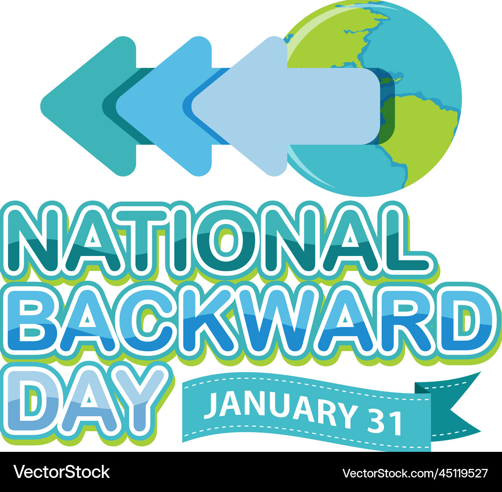 National backward day banner design Royalty Free Vector