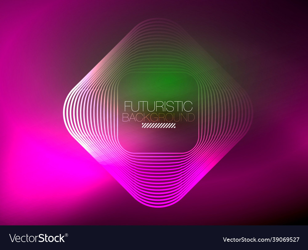 Neon color square shape lines abstract background Vector Image