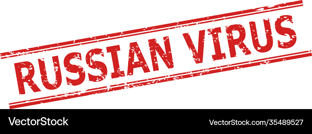 Russian virus watermark with distress texture Vector Image