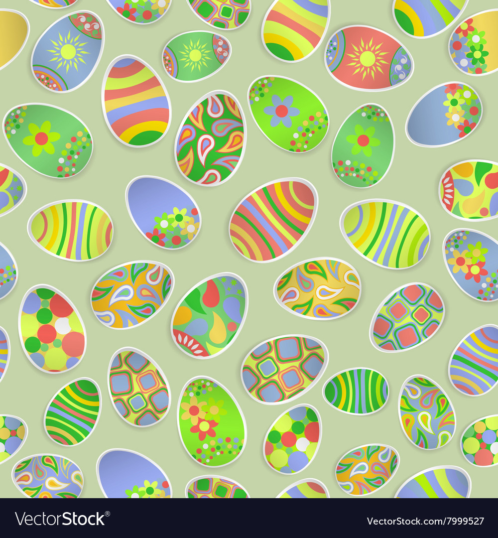 Seamless pattern of paper Easter eggs Royalty Free Vector