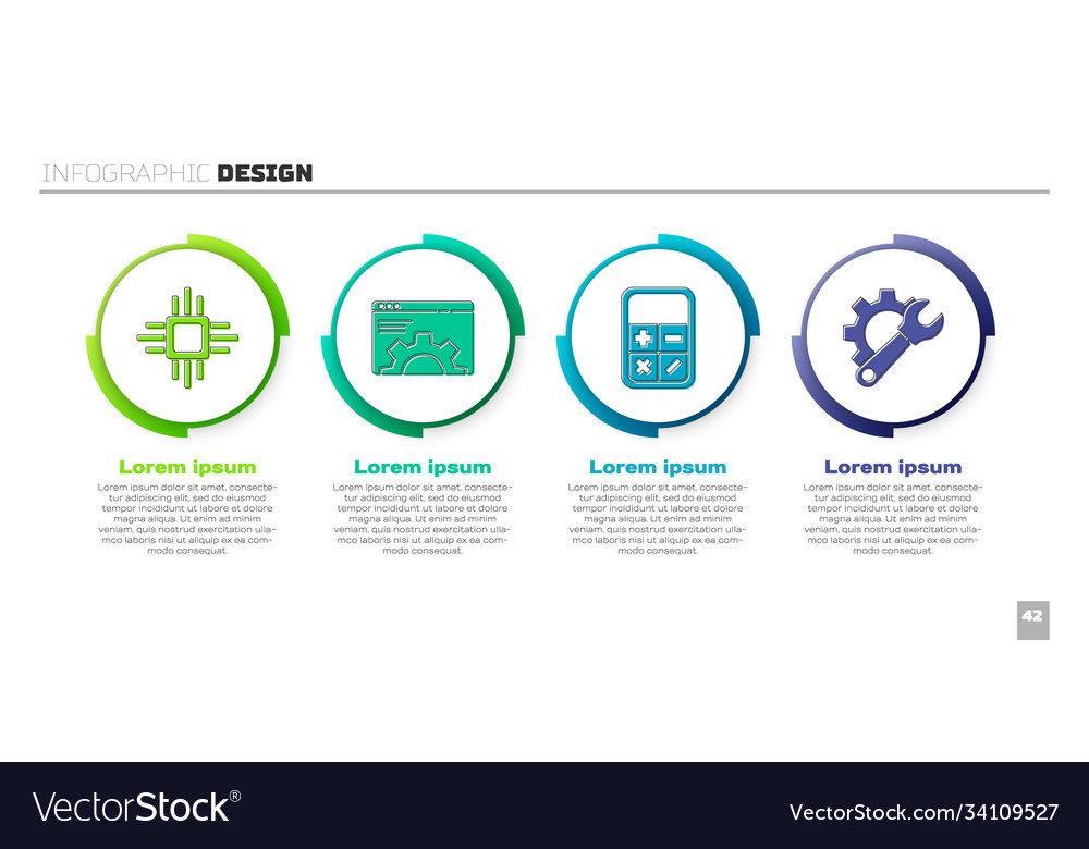 Set Processor With Microcircuits Cpu Browser Vector Image 9461