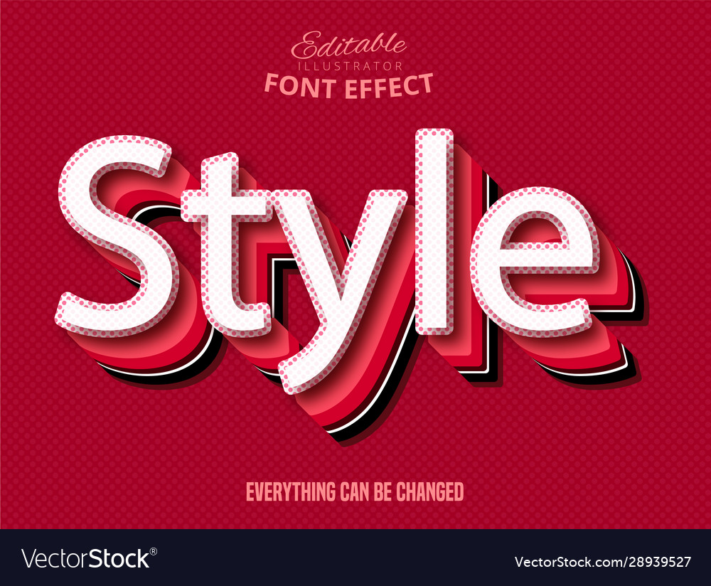 Style text editable effect Royalty Free Vector Image
