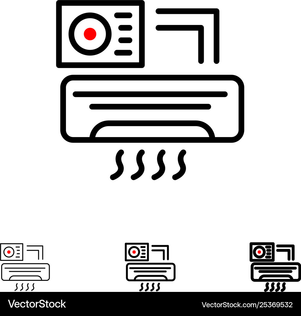 Air air-condition ac room bold and thin black Vector Image