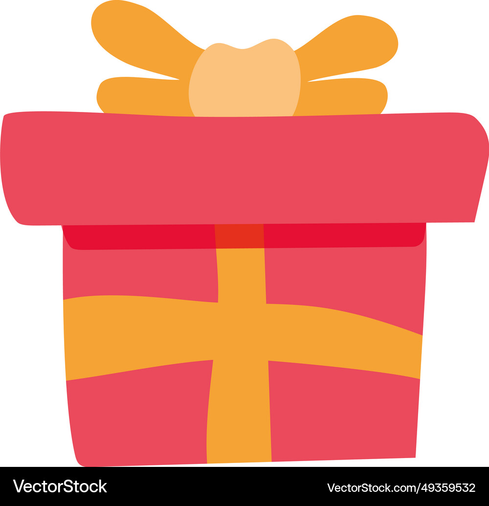 Cartoonish style isolated christmas present icon Vector Image