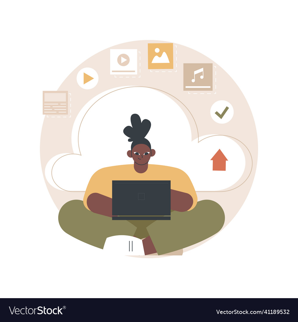 Cloud based engine abstract concept Royalty Free Vector