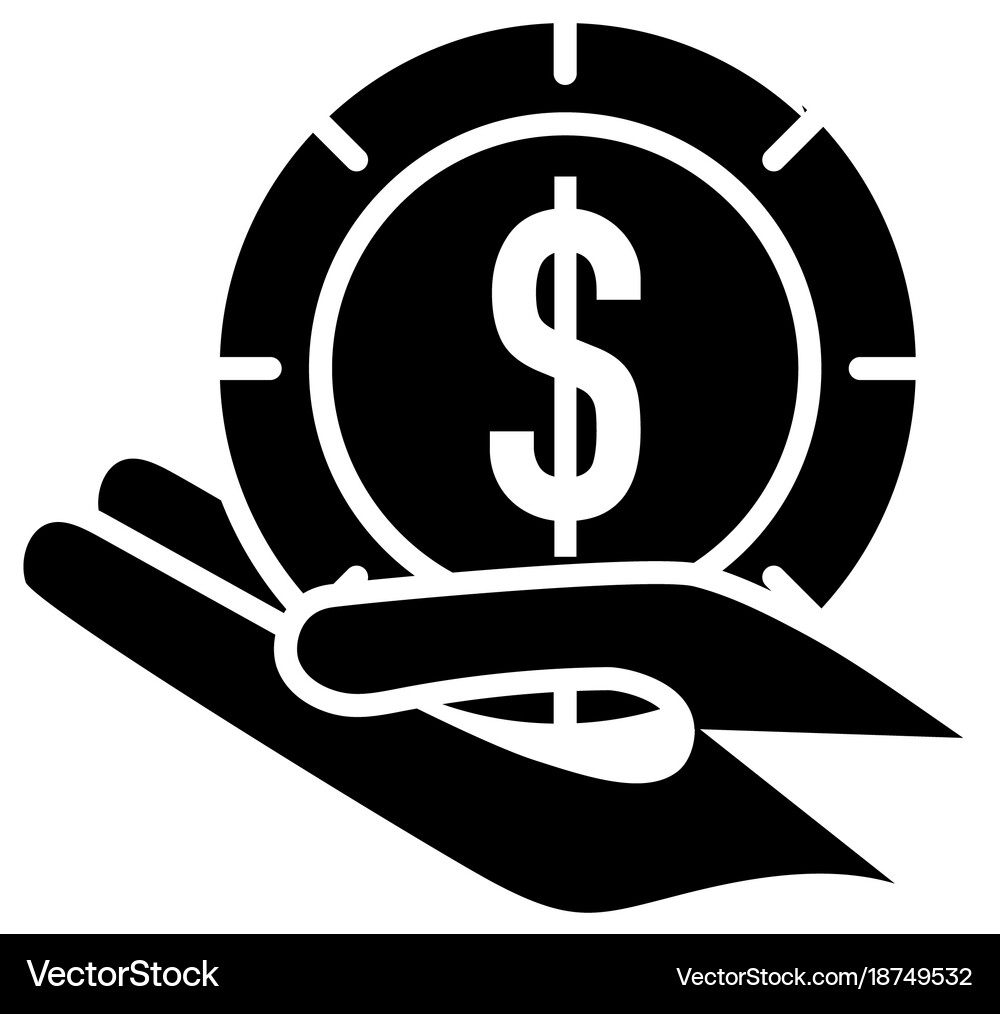 Coin and hand design Royalty Free Vector Image