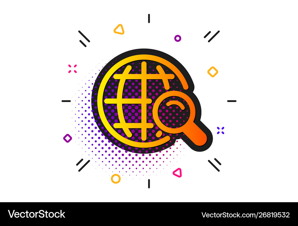 Global search icon world sign Royalty Free Vector Image
