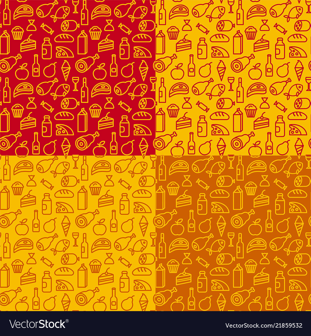 Grocery seamless patterns Royalty Free Vector Image